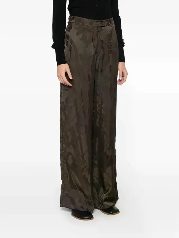 F.R.S FOR RESTLESS SLEEPERS Floral Jacquard Trousers - Brown