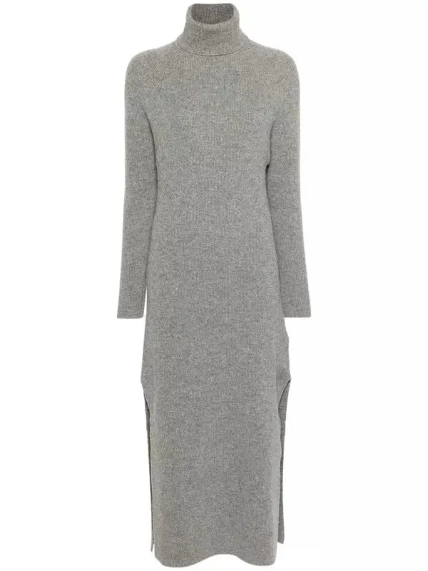 GOLDEN GOOSE Ribbed Knit Maxi Dress - Grey