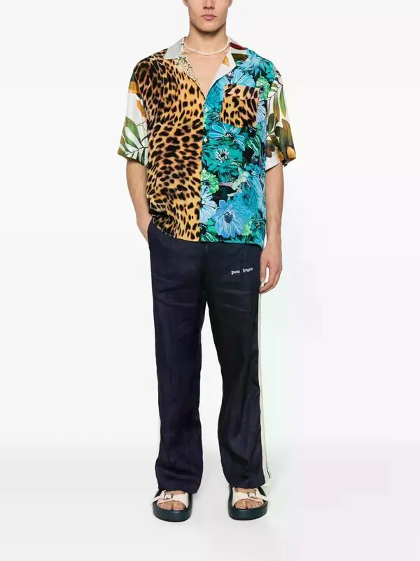 Palm Angels Logo-print Linen Track Pants