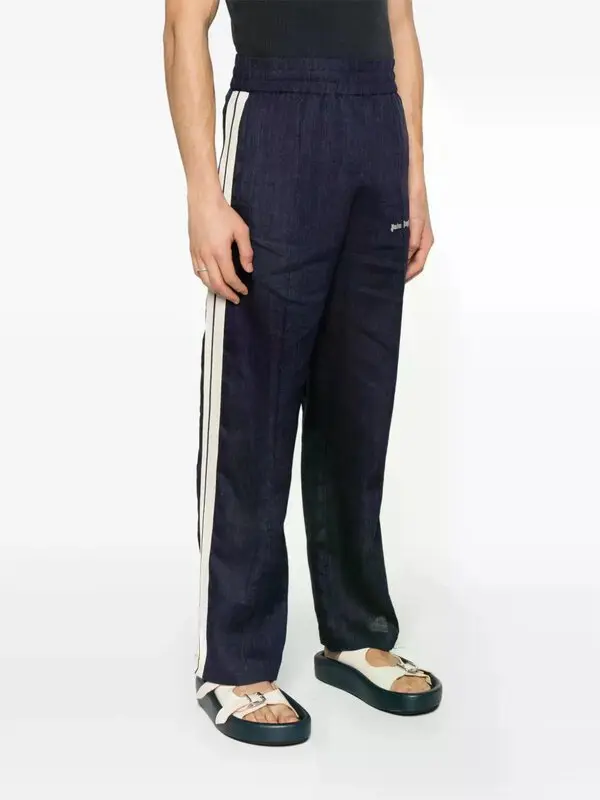 Palm Angels Logo-print Linen Track Pants