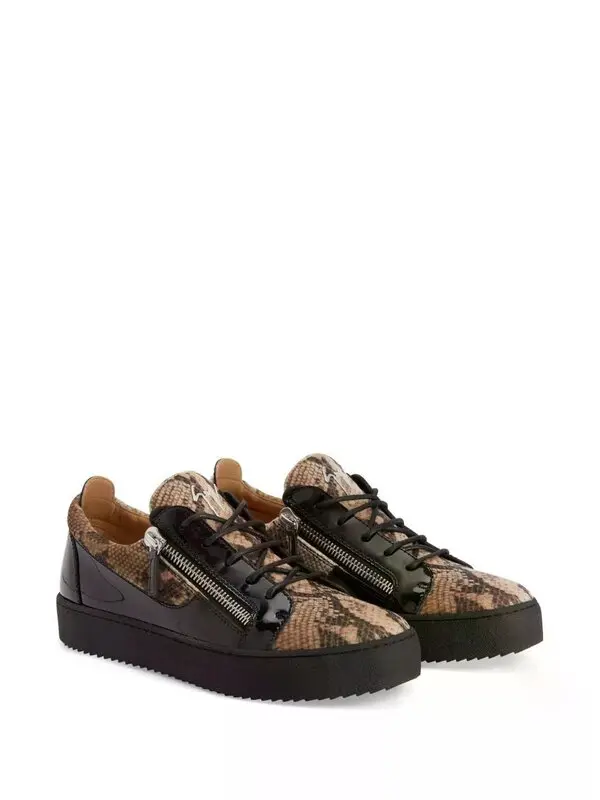 GIUSEPPE ZANOTTI Frankie Double-zip Low-top Sneakers - Black