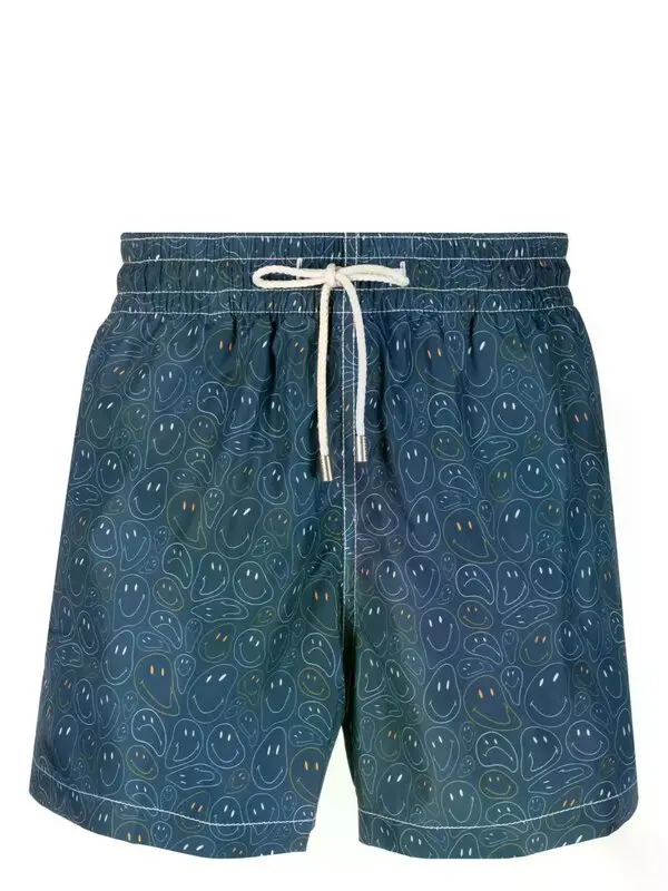 ARRELS BARCELONA Smiley Graphic-print Swim Shorts - Blue