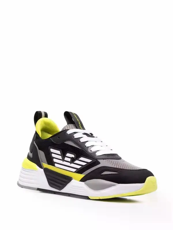 EA7 Side Logo Print Sneakers - Black