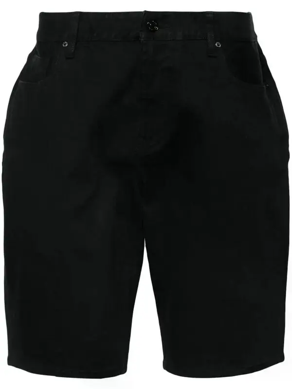 Armani Exchange Mid-rise Straight Leg Denim Shorts - Black