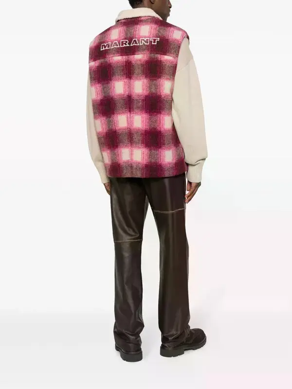 MARANT Check-pattern Gilet - Red