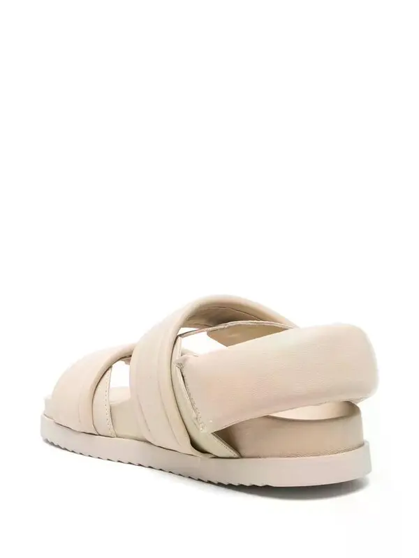 Patrizia Pepe Padded Strappy Sandals With Gold-tone Logo Plaque