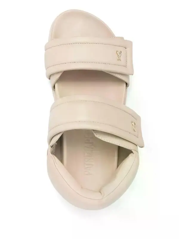 Patrizia Pepe Padded Strappy Sandals With Gold-tone Logo Plaque