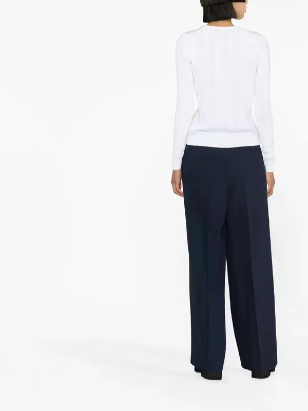 Polo Ralph Lauren Cable-knit V-neck Sweater - White