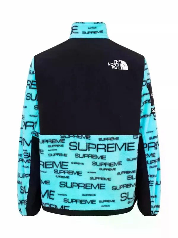 Supreme X The North Face Logo Fleece Jacket - Blue