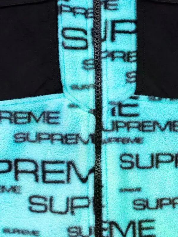 Supreme X The North Face Logo Fleece Jacket - Blue