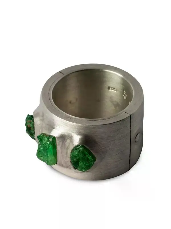PARTS OF FOUR Sterling Sistema Garnet Wide Ring