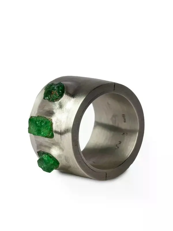 PARTS OF FOUR Sterling Sistema Garnet Wide Ring