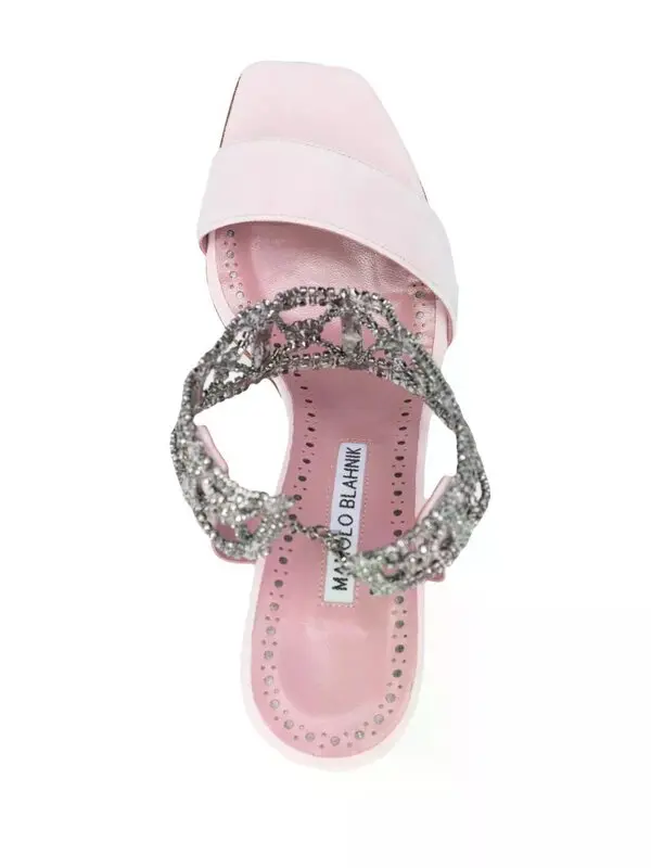 Manolo Blahnik Embellished Suede Sandals