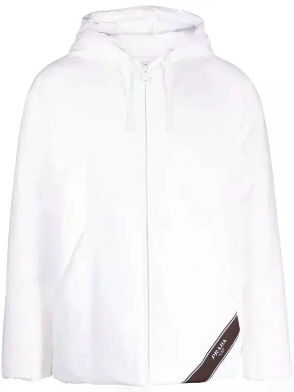 Prada Hooded Down Jacket - White