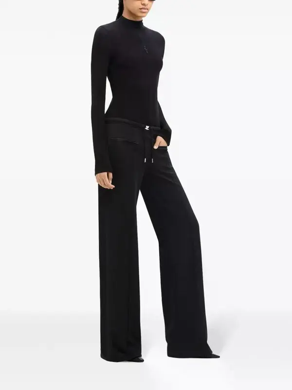 COURREGES Low-rise Wide Leg Track Pants With Zip Pockets
