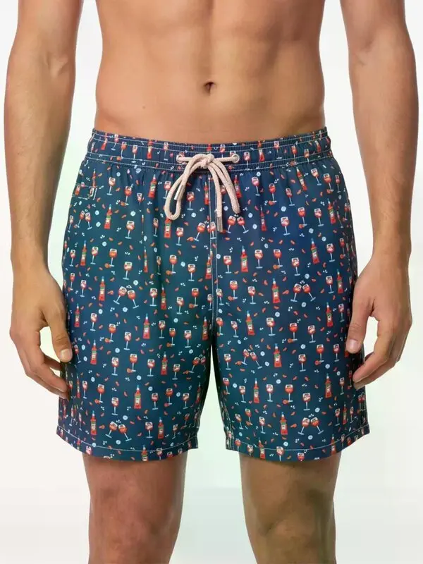 MC2 SAINT BARTH Graphic-print Swim Shorts - Blue
