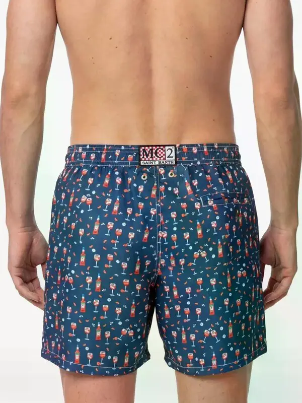 MC2 SAINT BARTH Graphic-print Swim Shorts - Blue