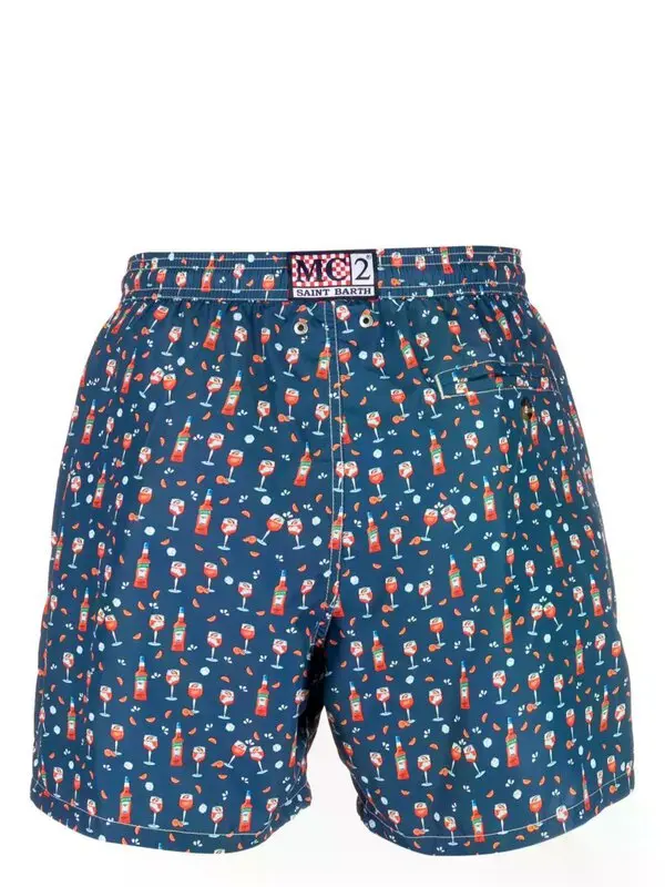 MC2 SAINT BARTH Graphic-print Swim Shorts - Blue