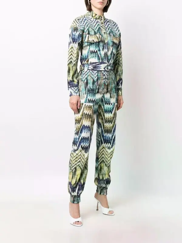 Chufy Abstract Pattern Belted Jumpsuit