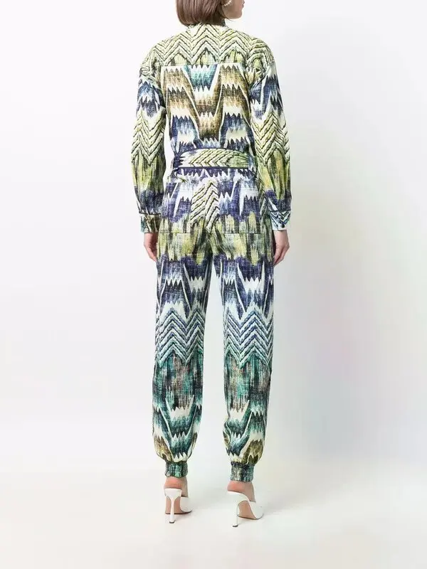 Chufy Abstract Pattern Belted Jumpsuit