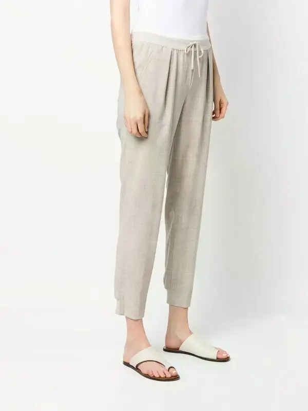 Lorena Antoniazzi Virgin Wool-blend Track Pants - Neutrals