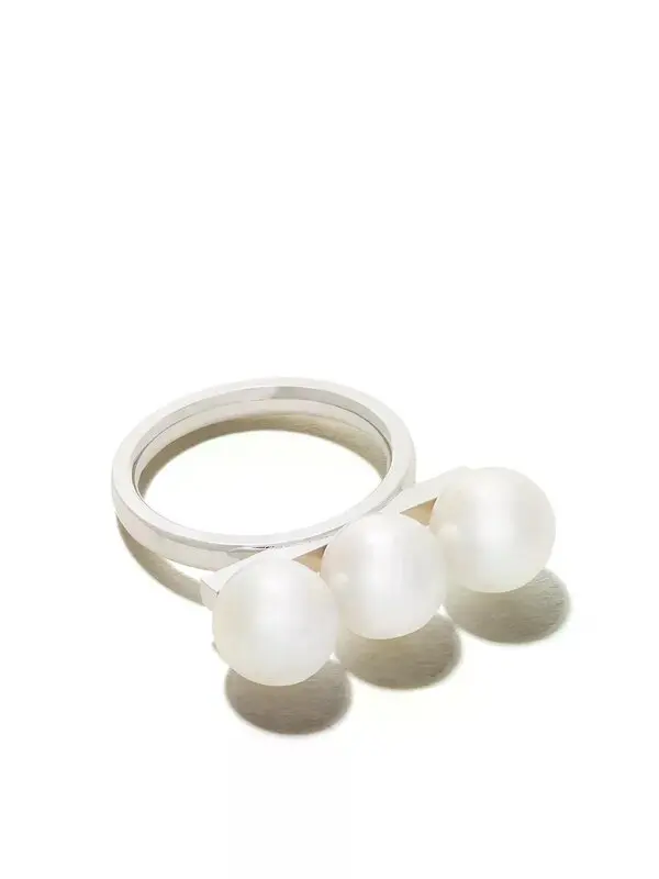 TASAKI 18kt White Gold Akoya Pearl Ring - Silver