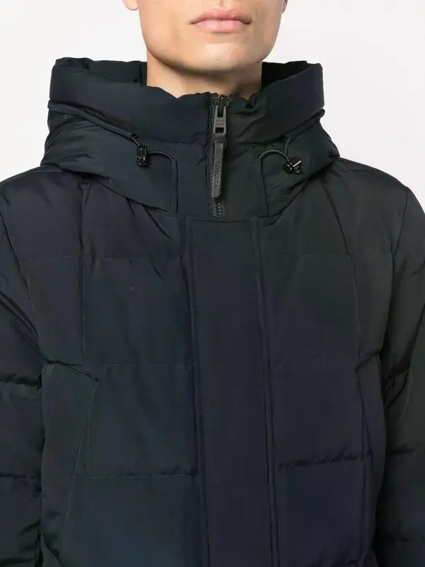 Woolrich Padded Funnel Neck Coat - Blue