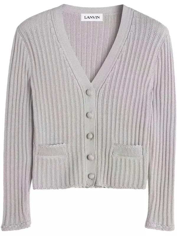 LANVIN V-neck Cardigan With Fabric-covered Buttons