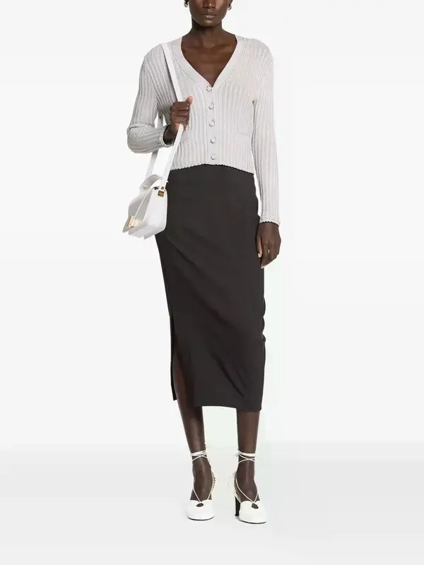 LANVIN V-neck Cardigan With Fabric-covered Buttons