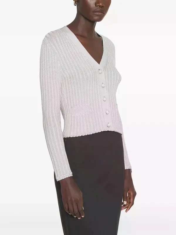 LANVIN V-neck Cardigan With Fabric-covered Buttons