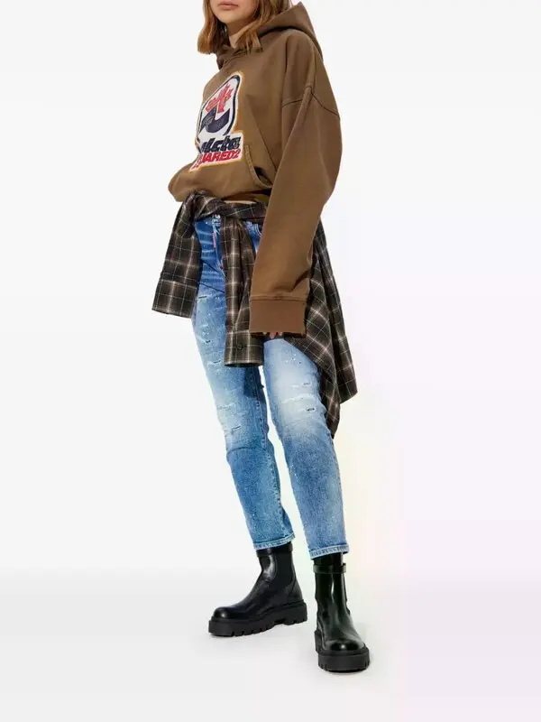 Dsquared2 Powder Ripped Tapered Leg Jeans