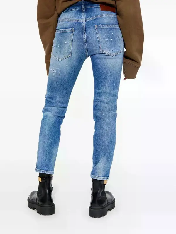 Dsquared2 Powder Ripped Tapered Leg Jeans