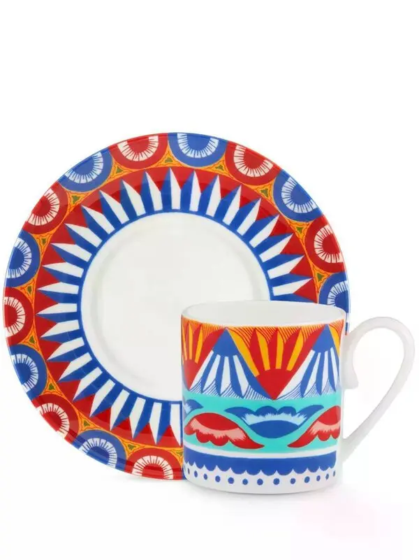 Dolce & Gabbana Geometric-pattern Porcelain Espresso-set