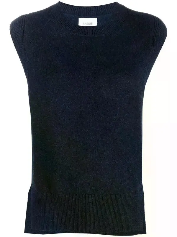 BARRIE Iconic Sleeveless Cashmere Jumper - Blue
