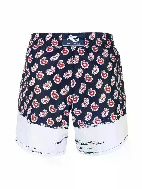 Etro Paisley-print Swim Shorts - Blue
