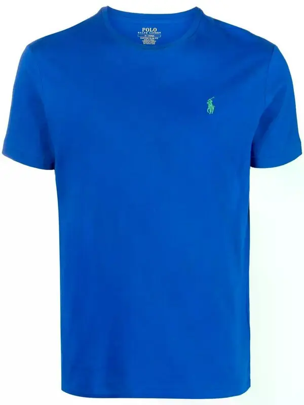 Polo Ralph Lauren Embroidered-logo Short-sleeve T-shirt - Blue