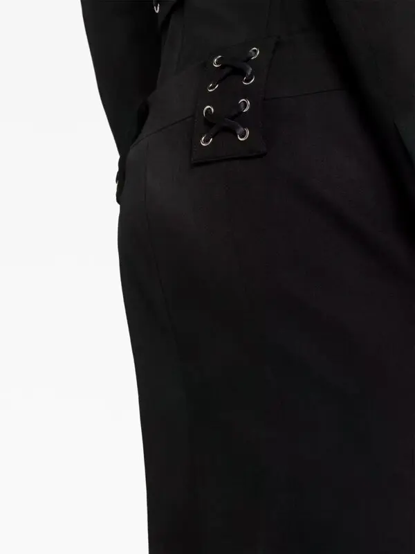 Alessandra Rich Lattice-embellished Wool Blend Midi Skirt