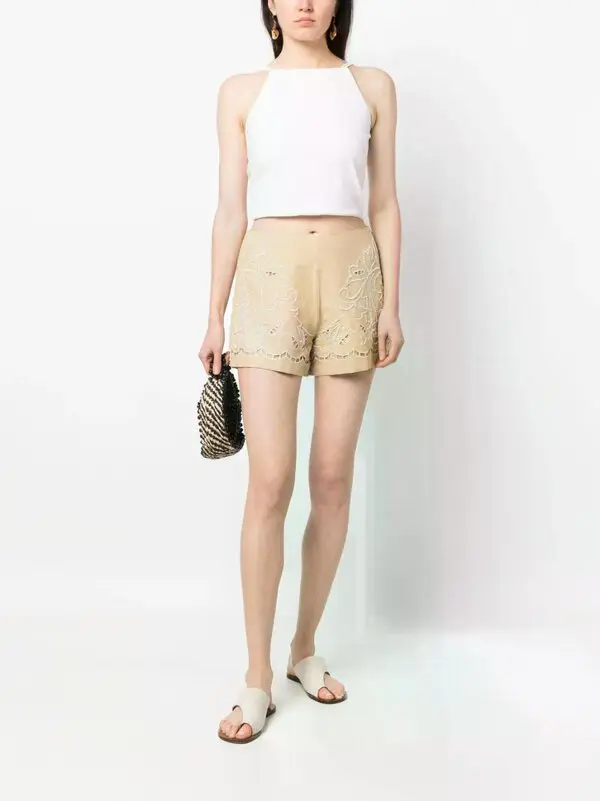 TWINSET Broderie Anglaise Shorts - Neutrals