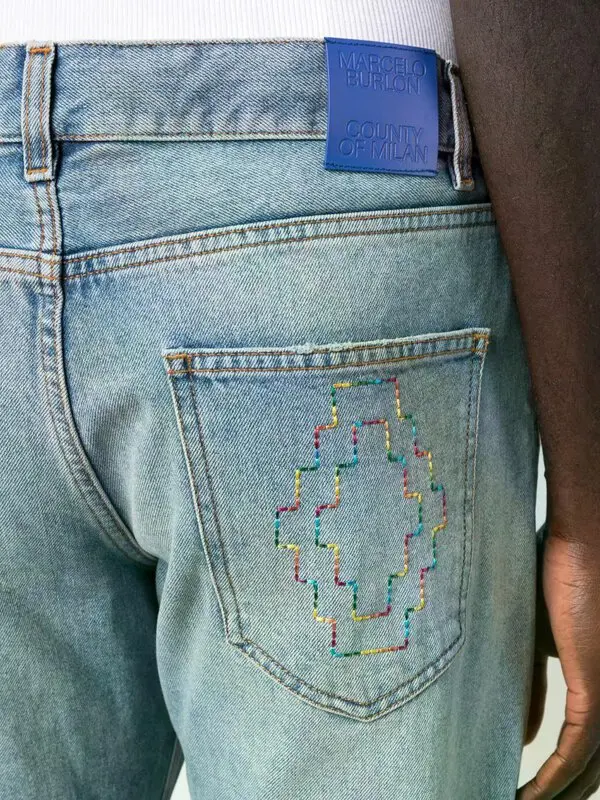 COUNTY OF MILAN Straight-leg Washed Denim Jeans