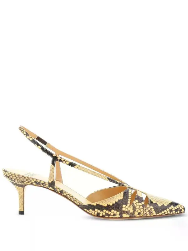 FRANCESCO RUSSO Snakeskin-print Slingback Pumps