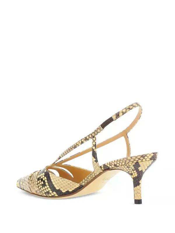 FRANCESCO RUSSO Snakeskin-print Slingback Pumps