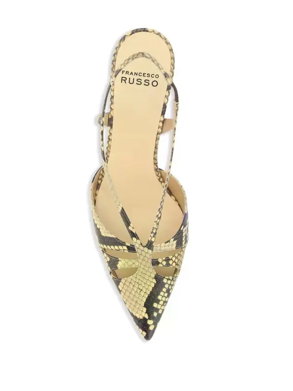 FRANCESCO RUSSO Snakeskin-print Slingback Pumps