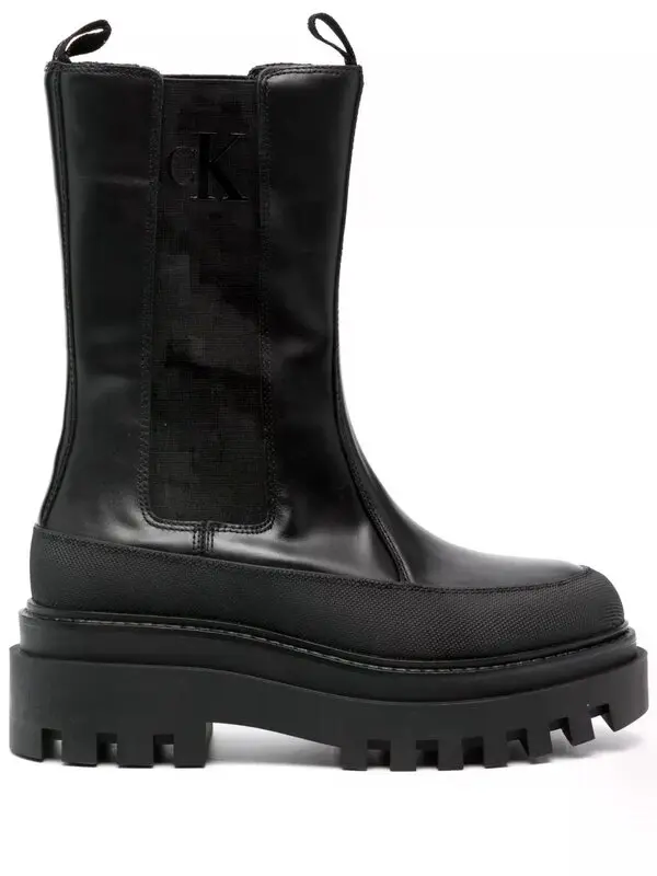 Calvin Klein Chelsea Flatform Leather Boots