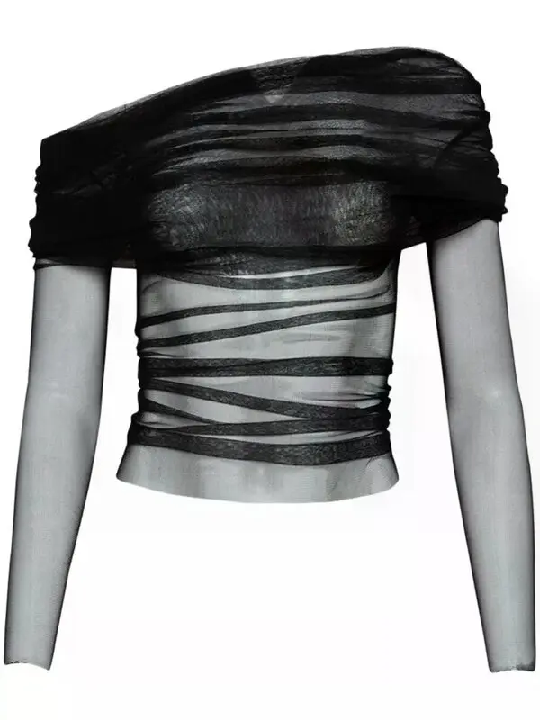 Christopher Esber Veiled Silk Top - Black