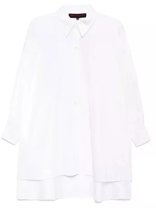 Martin Grant Cotton Shirt With High-low Hem