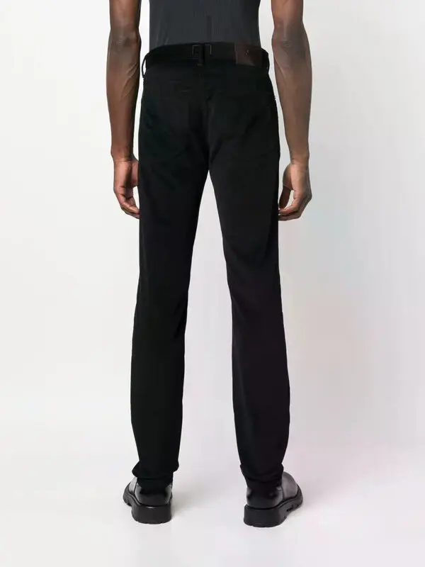Brioni Straight-leg Cotton Trousers - Black