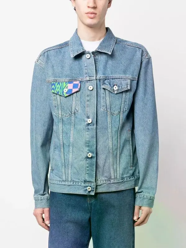 COUNTY OF MILAN Denim Jacket With Abstract Print