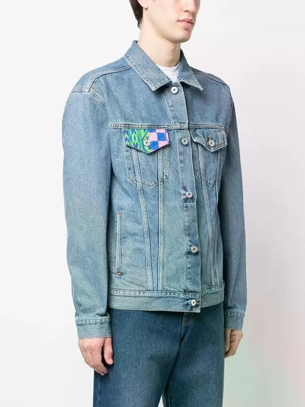 COUNTY OF MILAN Denim Jacket With Abstract Print