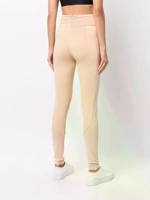 Philipp Plein Stud-detail Sheer-paneling Leggings