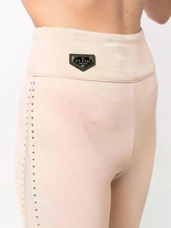 Philipp Plein Stud-detail Sheer-paneling Leggings
